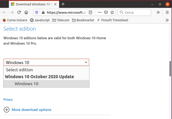 sha256sum e download ISO Windows 10 Ottobre 2020 versione “20H2 ...